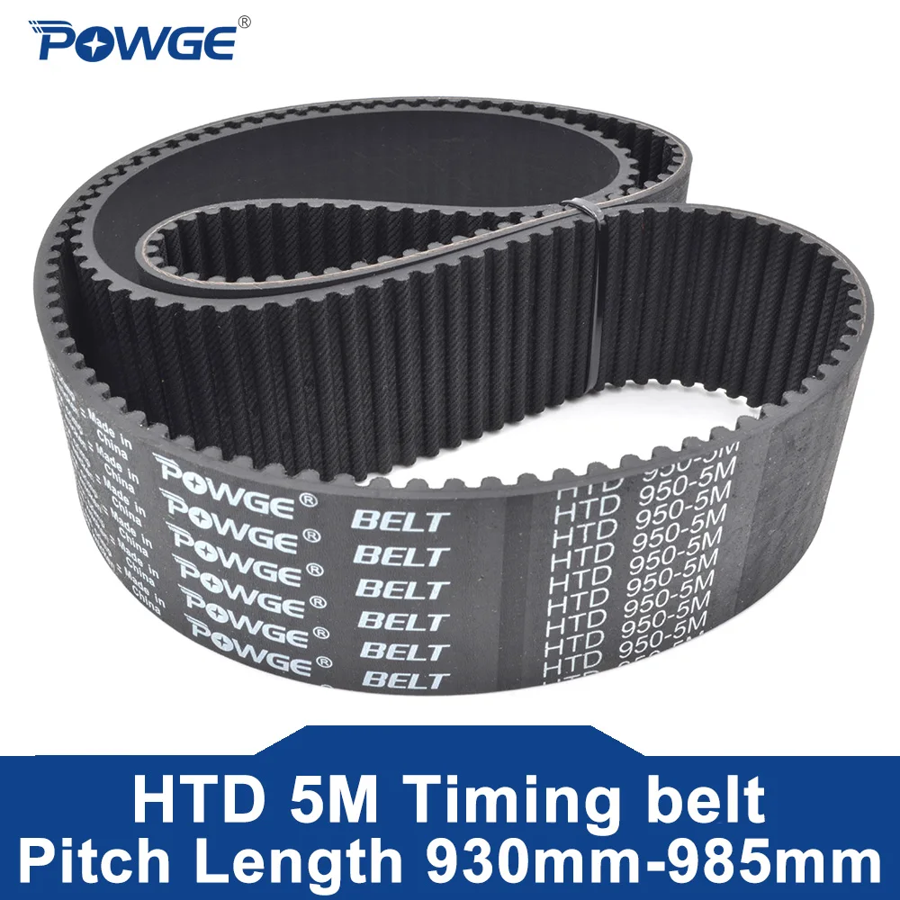 POWGE HTD 5M Timing belt Pitch Length 930/935/940/950/955/960/965/970 ...