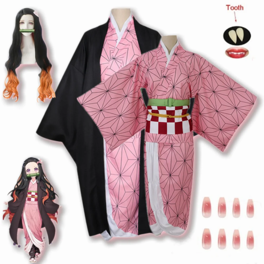 Anime-Demon-Slayers-Nezuko-Kamado-Cosplay-Costume-Kimono-Kimetsu-no ...