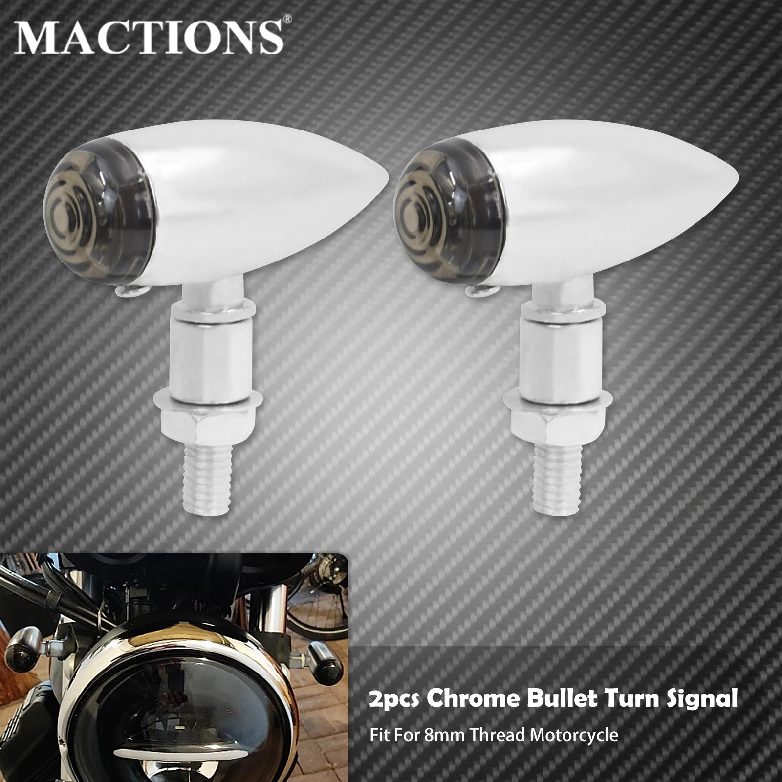 Motorcycle Chrome Front Turn Signal Running Bullet Light For Harley ...