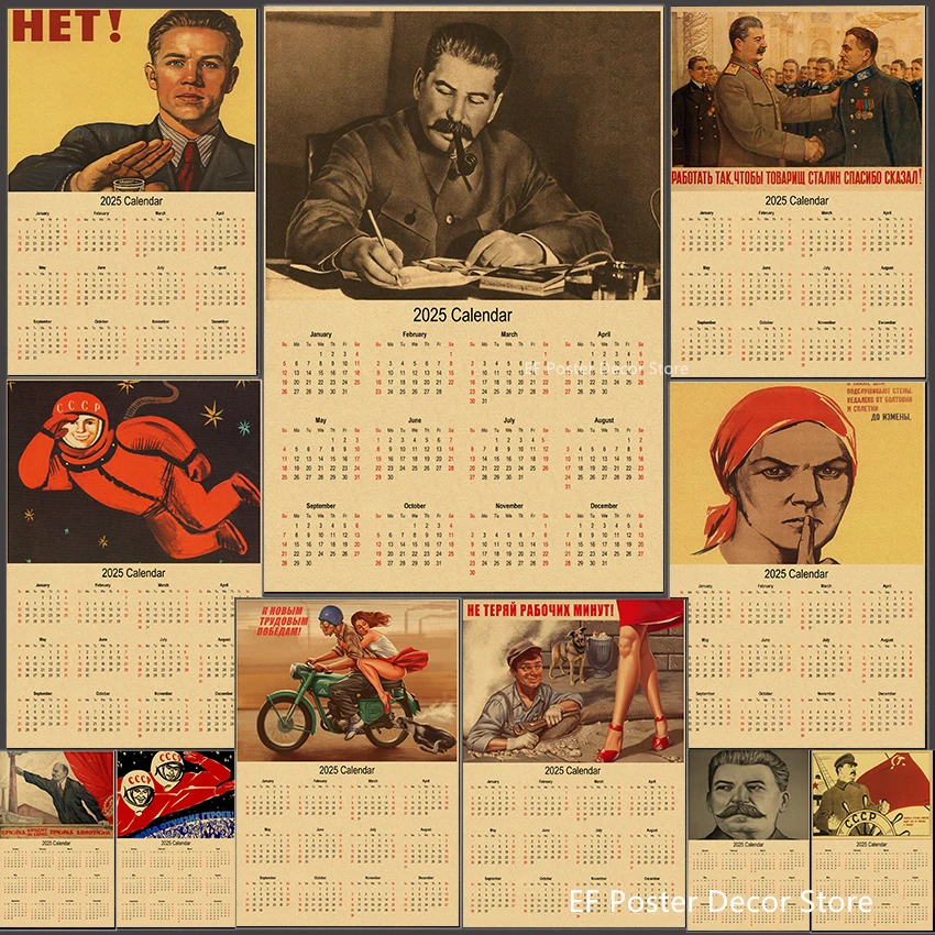 Calendario-2025-p-ster-de-celebridad-Stalin-Marx-Lenin-URSS-CCCP ...