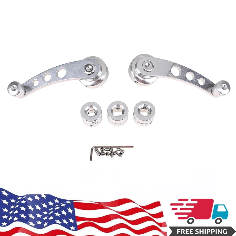 2Pcs Universal Sliver Car Manual Window Lifting Crank Handle Red ...