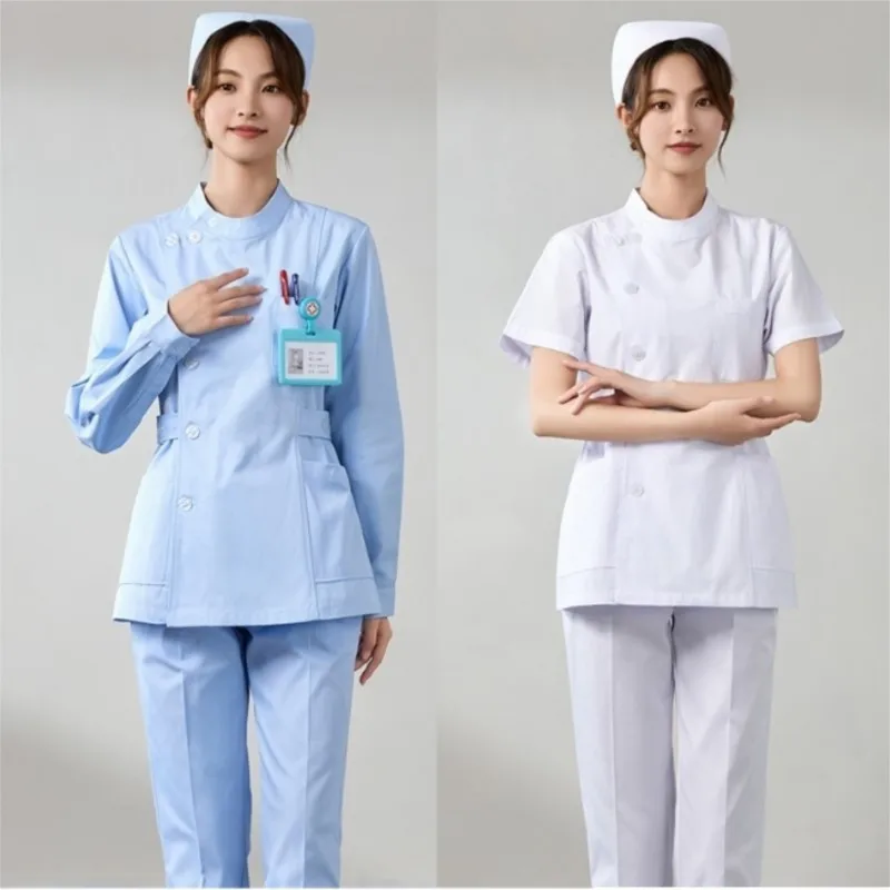 New-Nurse-Uniform-Women-s-Short-Sleeved-Winter-Short-Split-Suit-Long ...