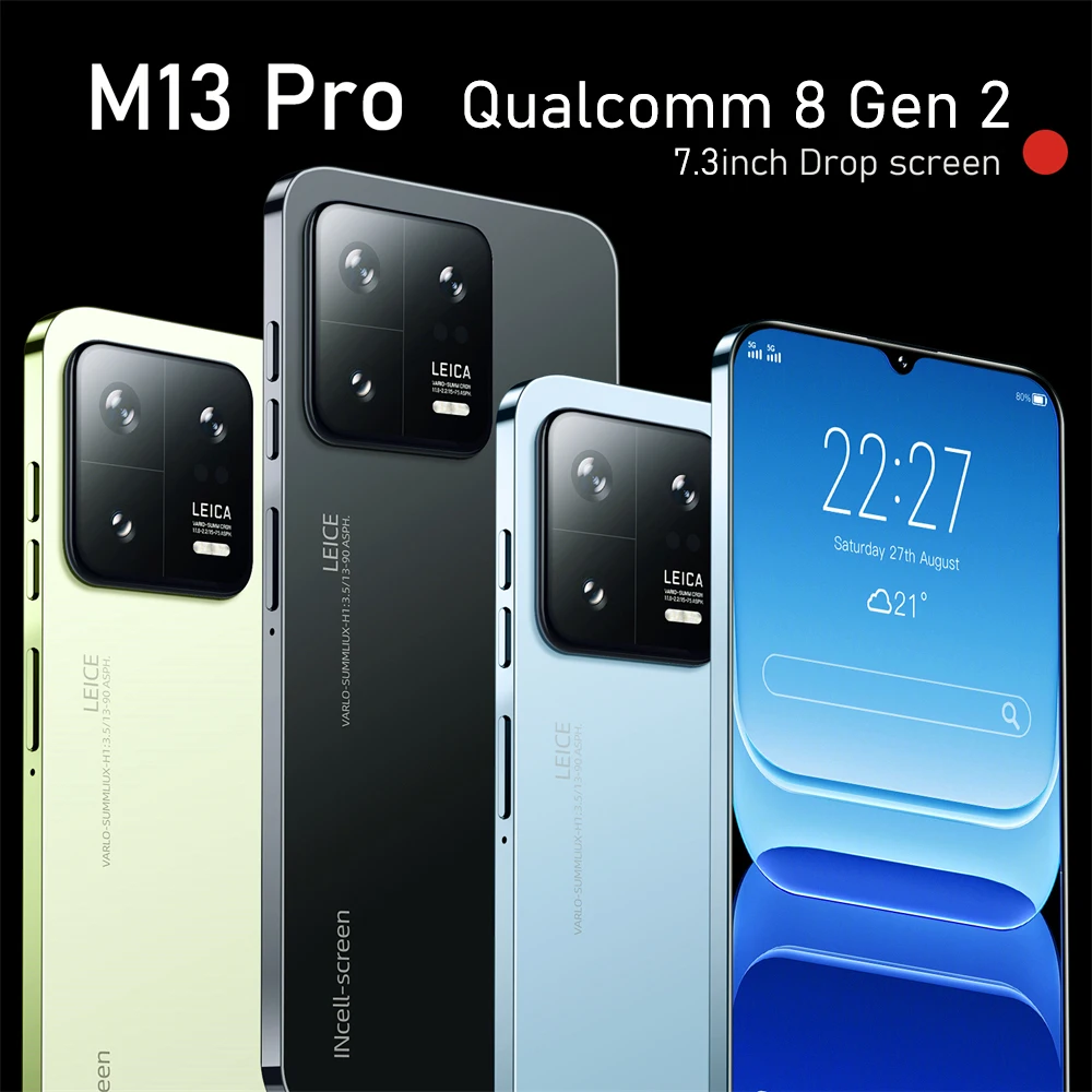 Smartphone-Android-M13-Pro-5G-t-l-phone-portable-cran-HD-6800mAh-t-l ...