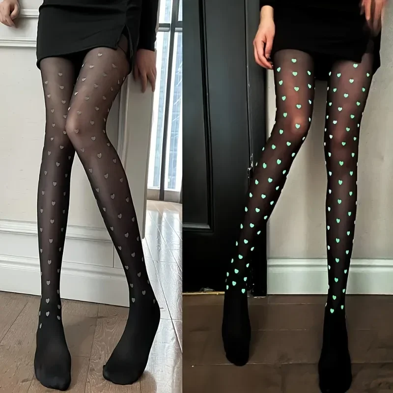 Luminous Elastic Pantyhose High Waist Footed Pantyhose Glow in The Dark ...