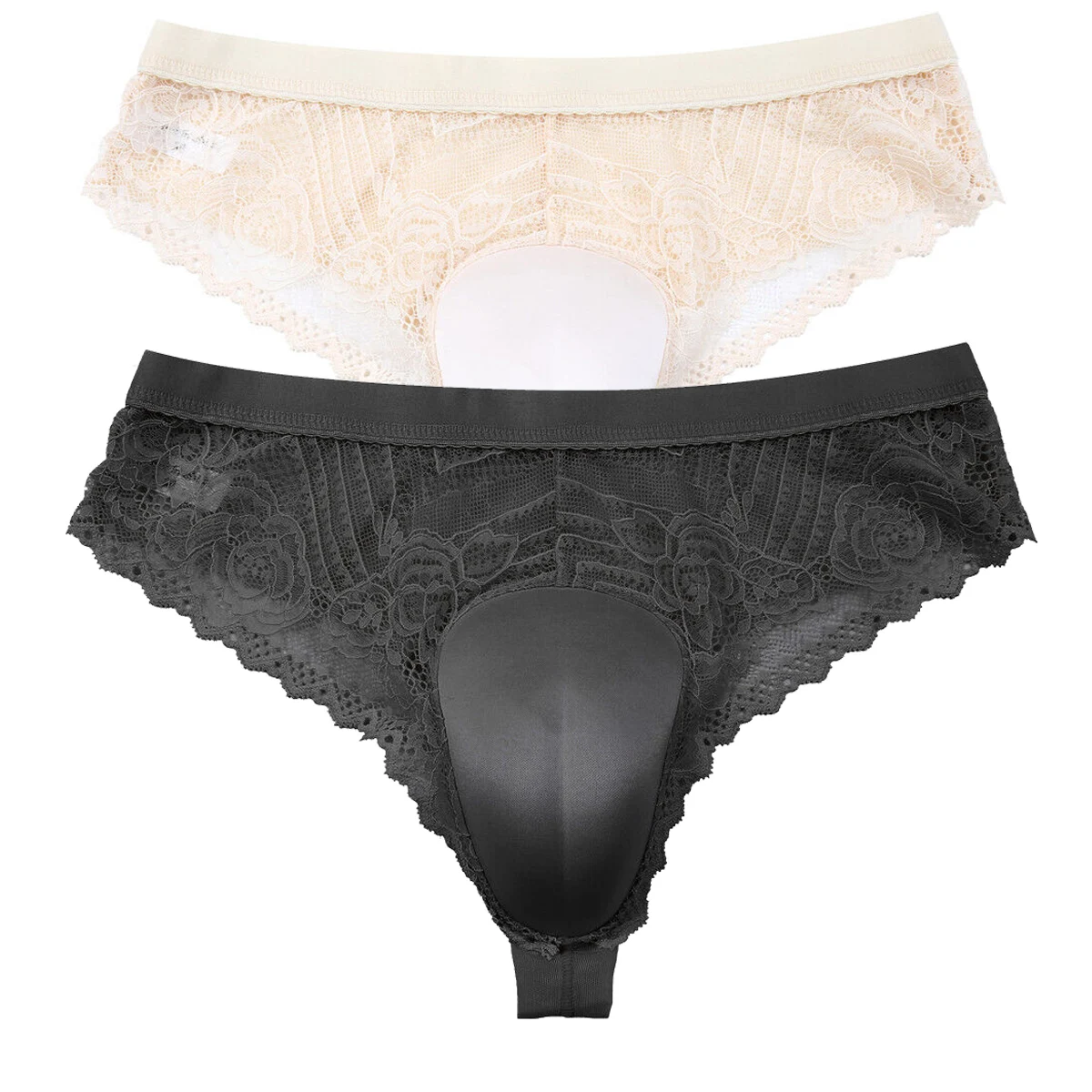 Men's Transgender Panties | Lace Shaping Briefs | Lace Thongs Briefs ...