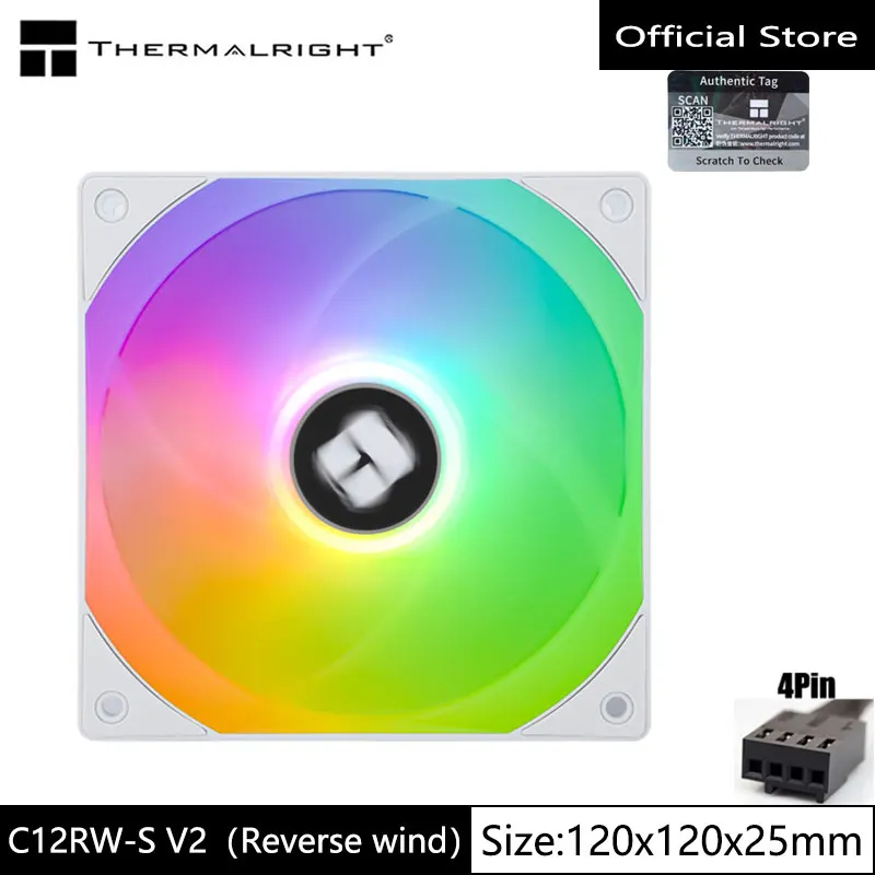 Thermalright-TL-C12RW-S-V2-chassis-fan-12cm-argb-4pin-PWM-fan-Reverse ...