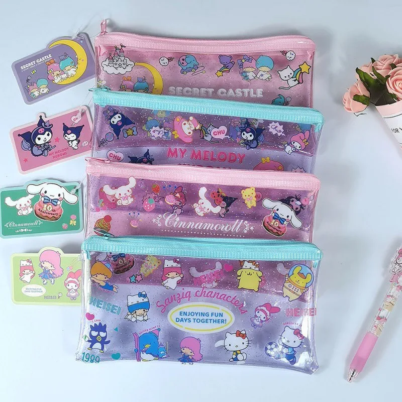 Anime Sanrio Pencil Case Cinnamoroll Melody Kuromi Large Capacity ...