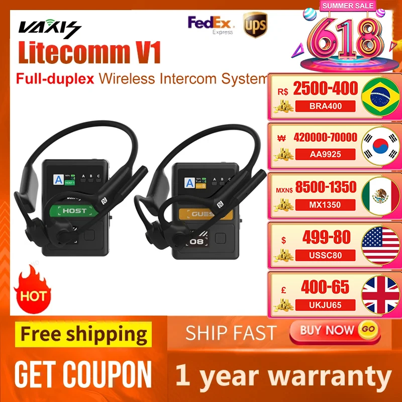Vaxis-Litecomm-V1-2S-Full-duplex-Wireless-Intercom-System-lightweight ...