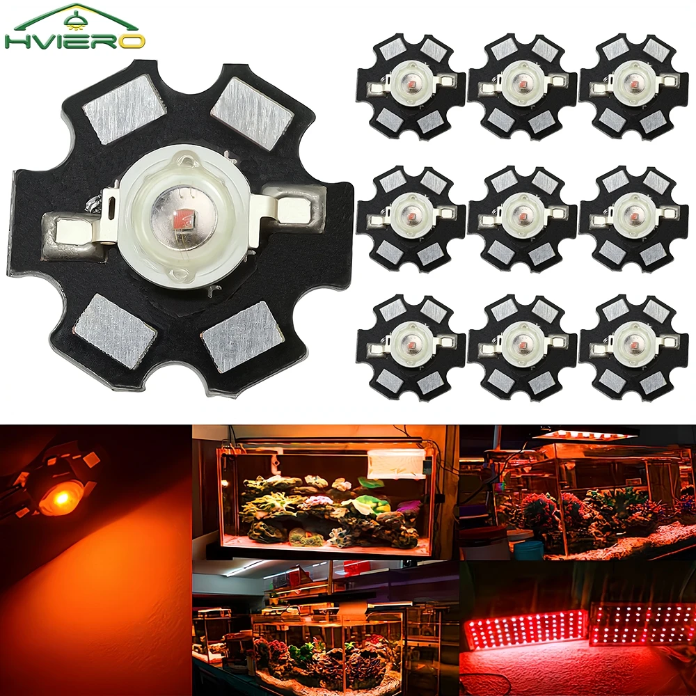 10X 20mm 3V 1W 3W High Power Chip Light Bead White Red Blue Green Led ...