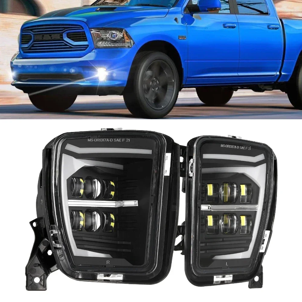 For Dodge Ram 1500 Pickup 2013-2018 LED Fog Lights Waterproof Front ...