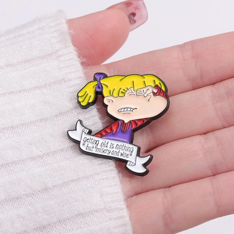 Cartoon-Character-Enamel-Pins-Collect-Crying-Girl-Brooches-Lapel-Badges ...