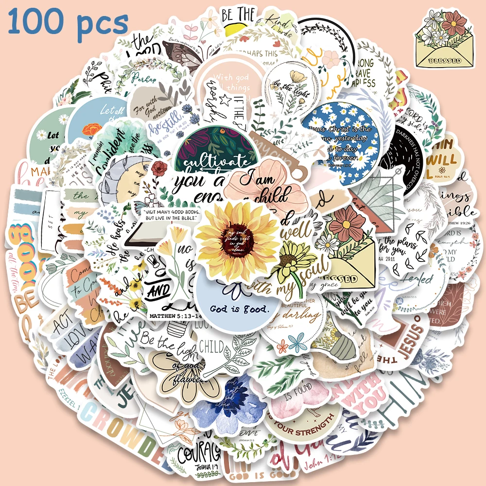 10/50/100pcs Christian Bible Religious Belief Stickers Laptop Luggage ...