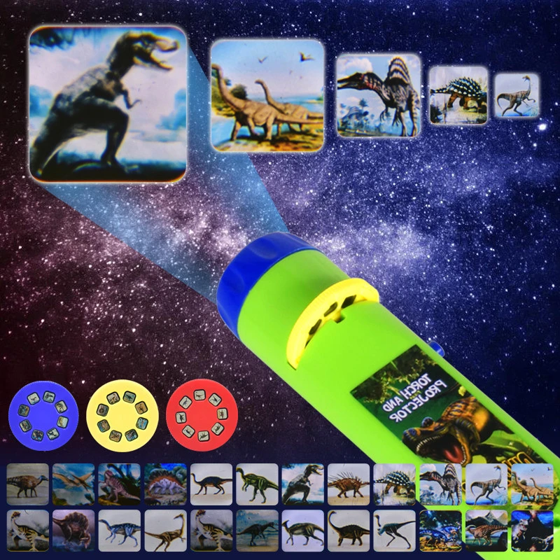Child's Projector Early Education Luminous Projection Flashlight Slide ...