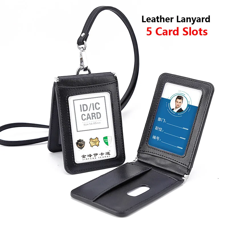 NEW-Fashion-High-Quality-Genuine-Leather-ID-Badge-Holder-Cards-Holders ...