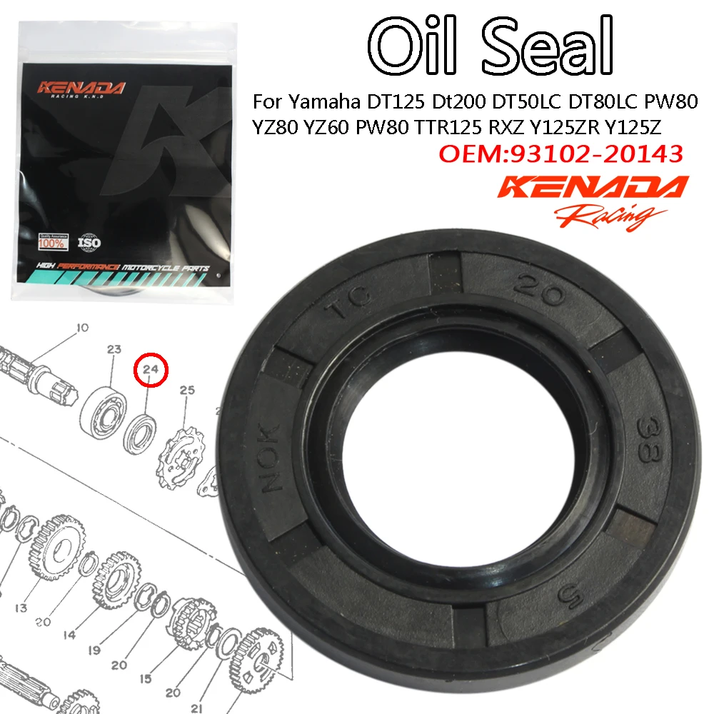 KENADA-Racing-Oil-Seal-For-Yamaha-DT125-Dt200-DT50LC-DT80LC-PW80-YZ80 ...