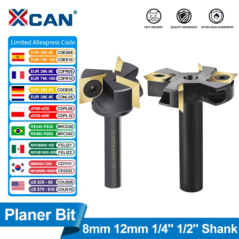 XCAN-Spoilboard-Surfacing-Route-Bit-8mm-12mm-1-4-1-2-Shank-Carbide ...