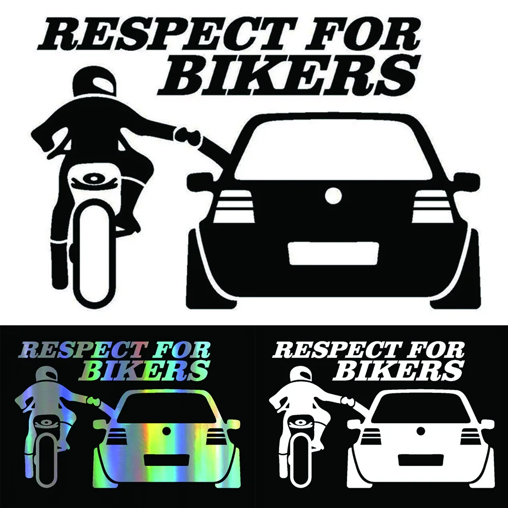 13x20cm-Car-Stickers-Respect-for-Bikers-Sticker-Funny-Wrap-Vinyl-for ...