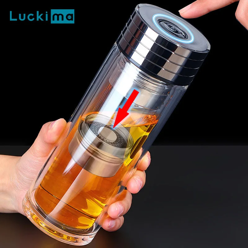 Glass-Water-Bottles-Magnetic-Tea-Infuser-Bottle-Tea-Separation-Mug ...