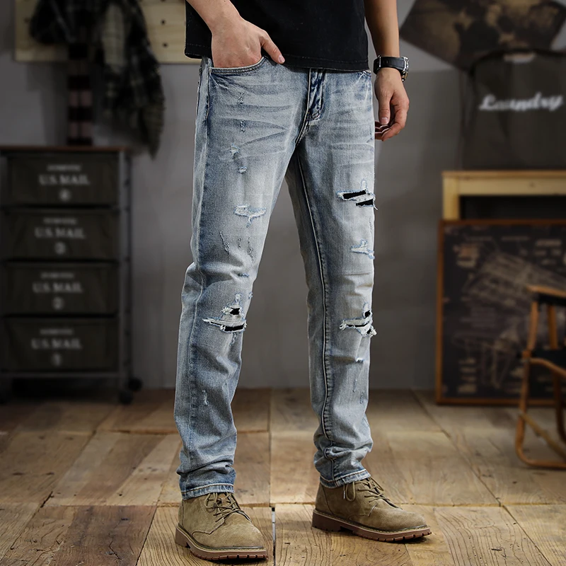 Summer-Fashion-Brand-Washed-Wear-White-Ripped-Jeans-Men-s-Trendy-Korean ...