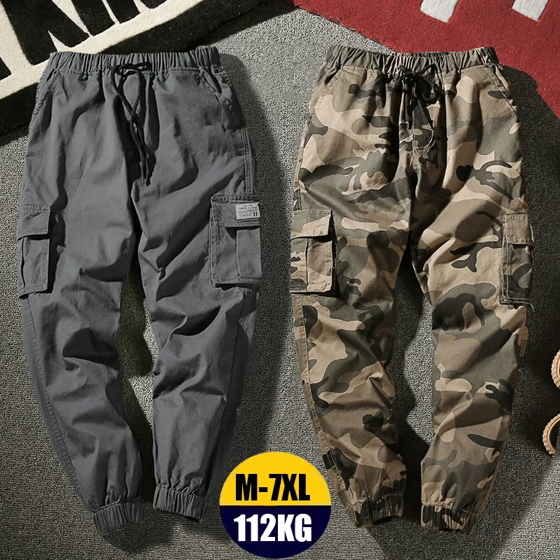 7XL Oversize Men's Sweatpants Harem Pants Camouflage Cargo Casual Pants ...