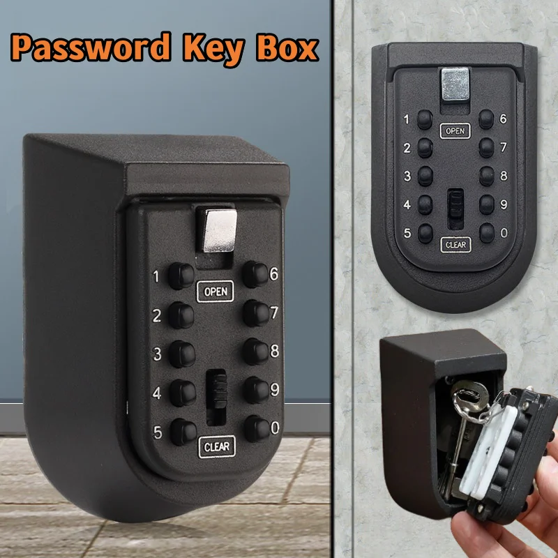 Password-Key-Box-Wall-mounted-Heavy-duty-Metal-Password-Box-Key-Lock ...