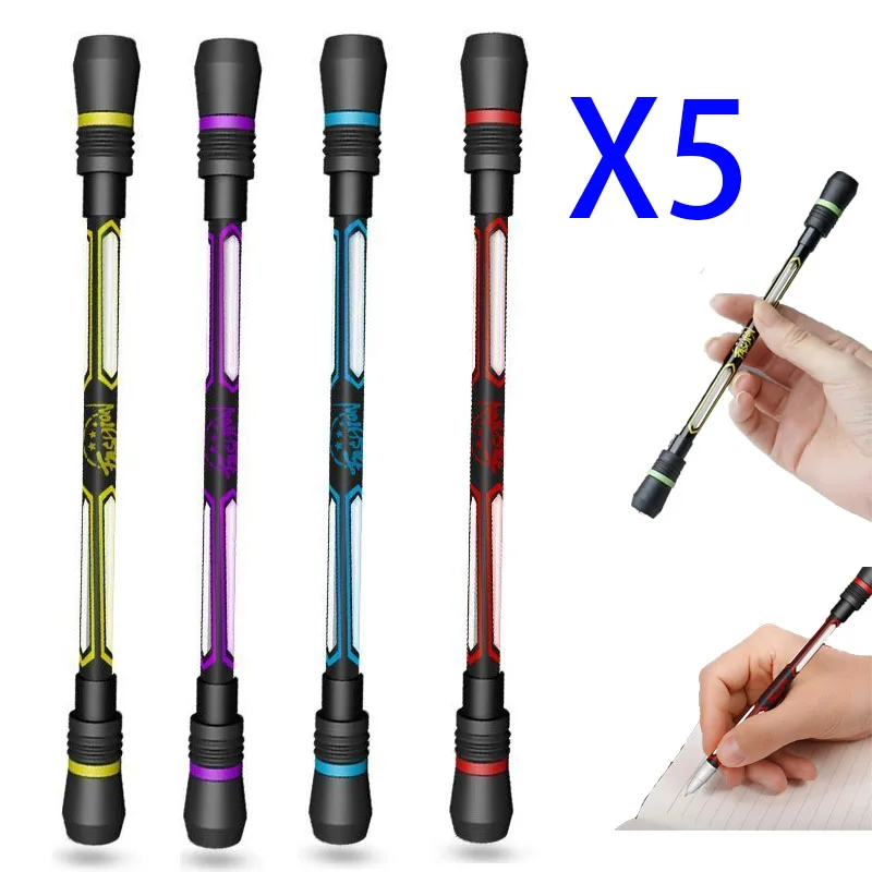 5-2Pcs-Spinning-Ballpoint-Pen-Hand-Spinner-Stress-Relieve-Rotating-Anti ...