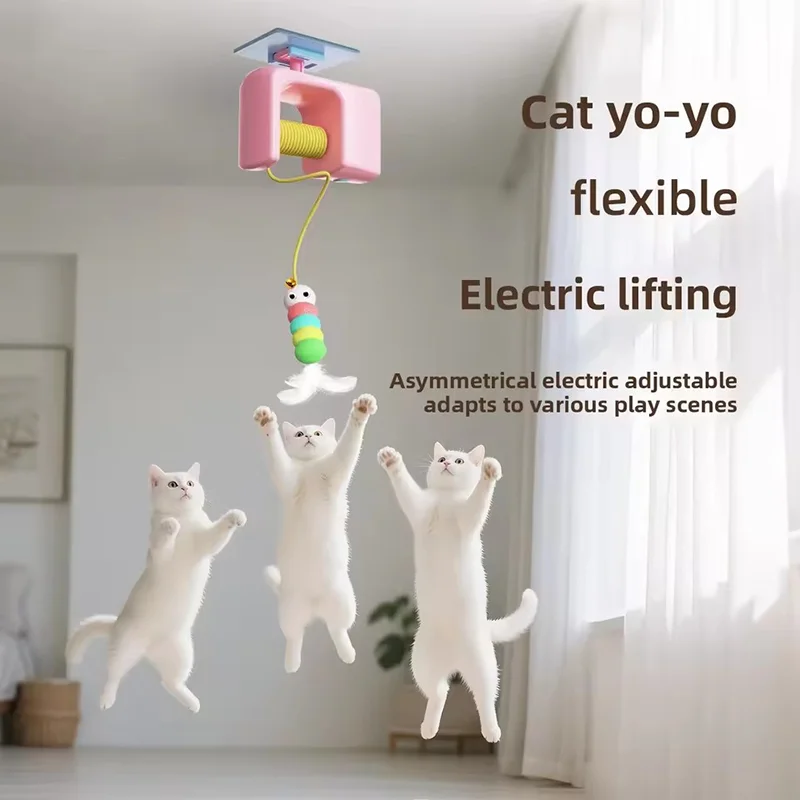 Automatic Hunting Movement Cat Toy Electric Lifting Jump Catch YoYo ...