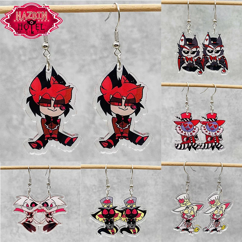 Hazbin-Hotel-Cartoon-Women-Earrings-Anime-Figure-Angel-Dust-Alastor ...