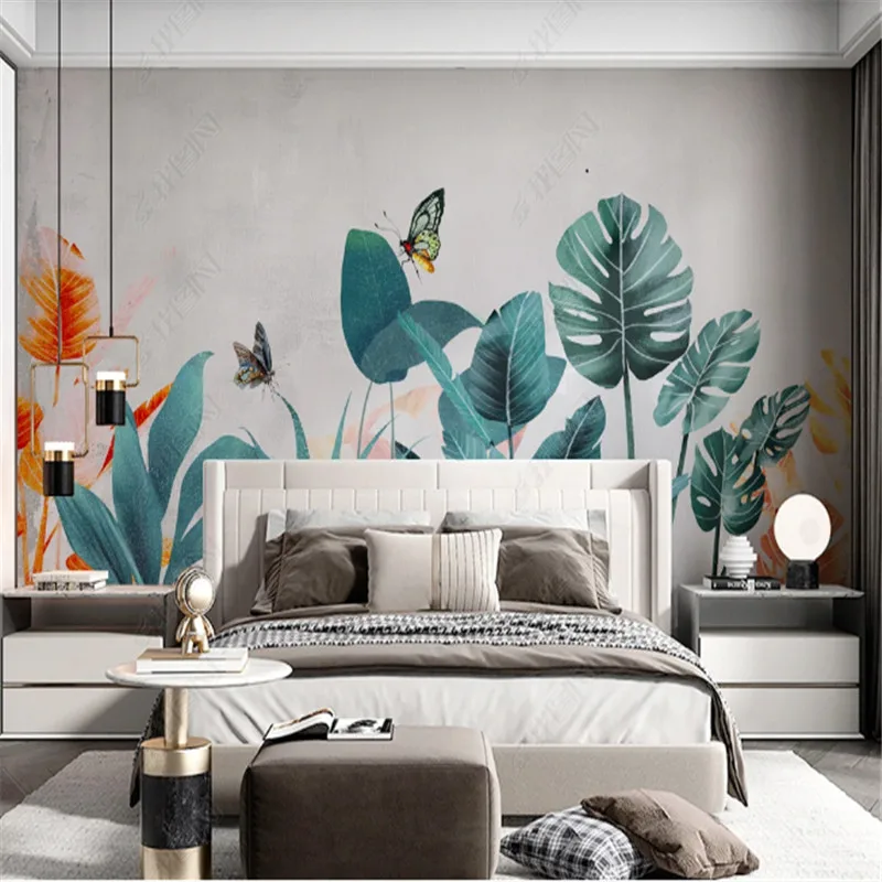 Red Scandinavian Wallpaper For Small Apartment