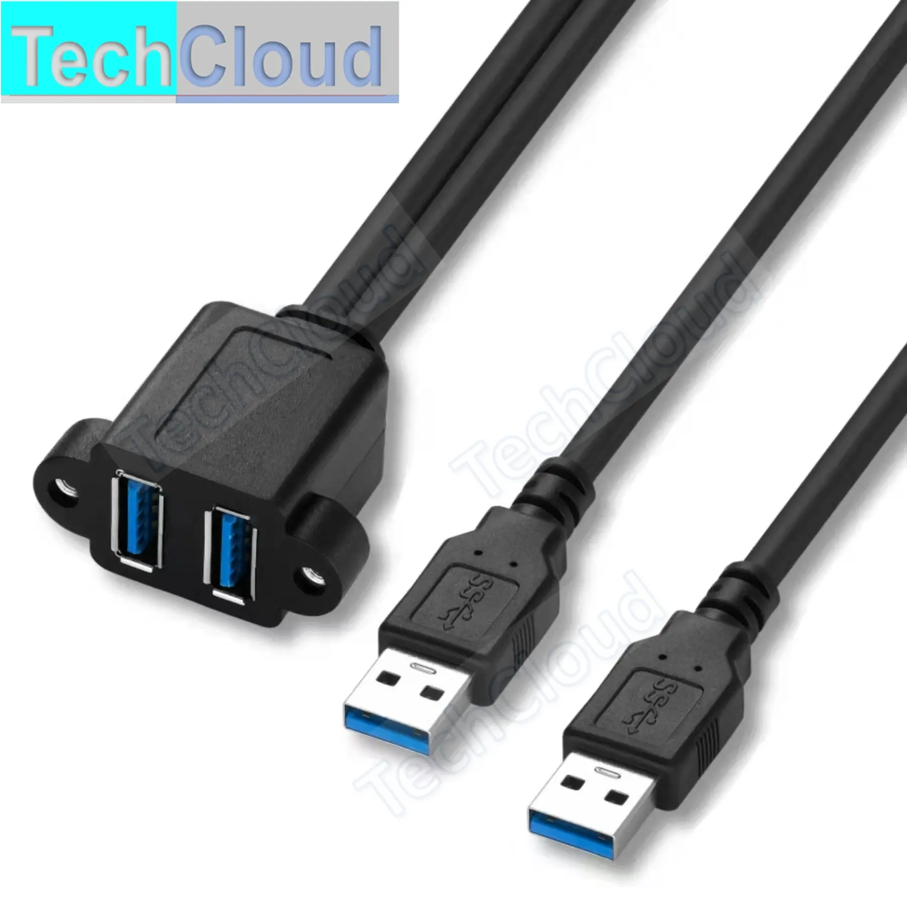 Dual USB male to female expansion cable twin port usb3 0 extension ...