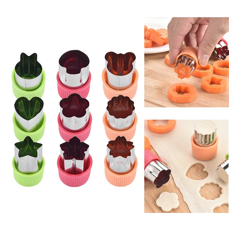 3pcs Fruit Cutters for Children Kids Food Cookie Sandwich Mold Maker ...