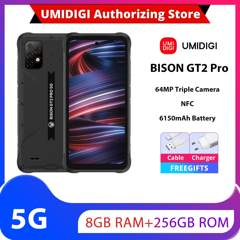 Umidigi Bison Gt2 Pro 5g Rugged Phone 64mp Camera 8gb 256gb 6150mah 6.5 ...