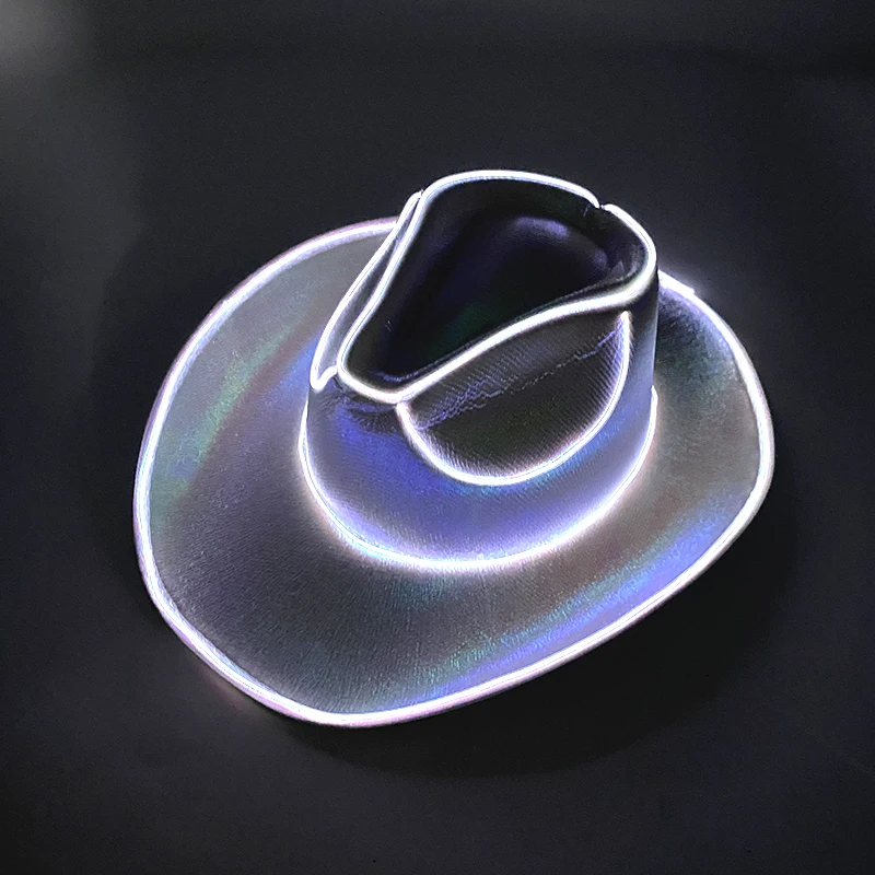 Fashion-Wireless-Cowboy-hat-Glowing-Decor-Supplies-LED-Pearlescent ...