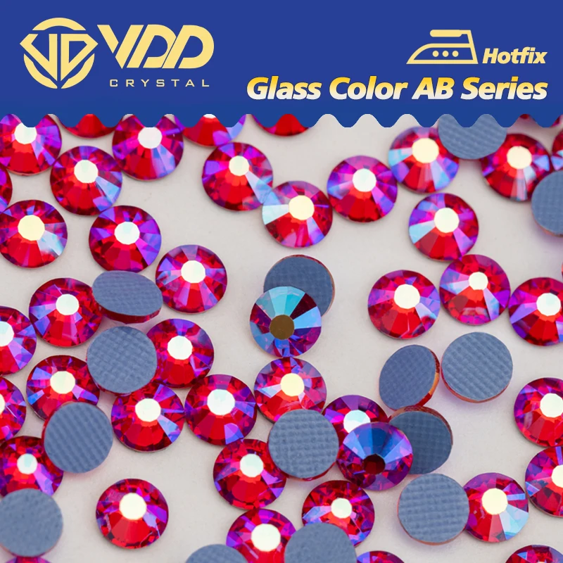 VDD 072 Siam AB SS6-SS30 High Quality Hotfix Glass Rhinestones Crystal ...