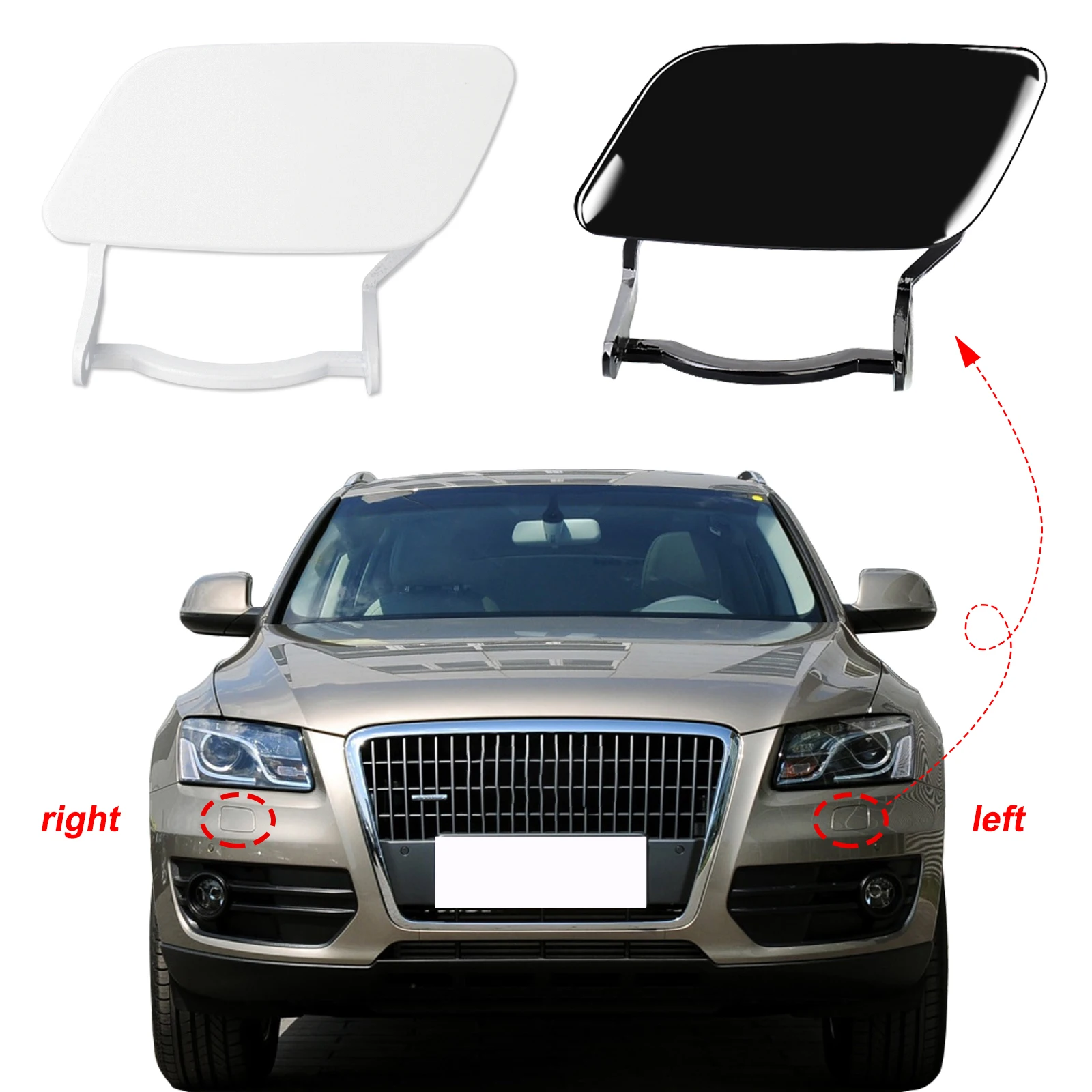 Front-Bumper-Headlight-Washer-Cover-Cap-Headlamp-Spray-Nozzle-For-Audi ...