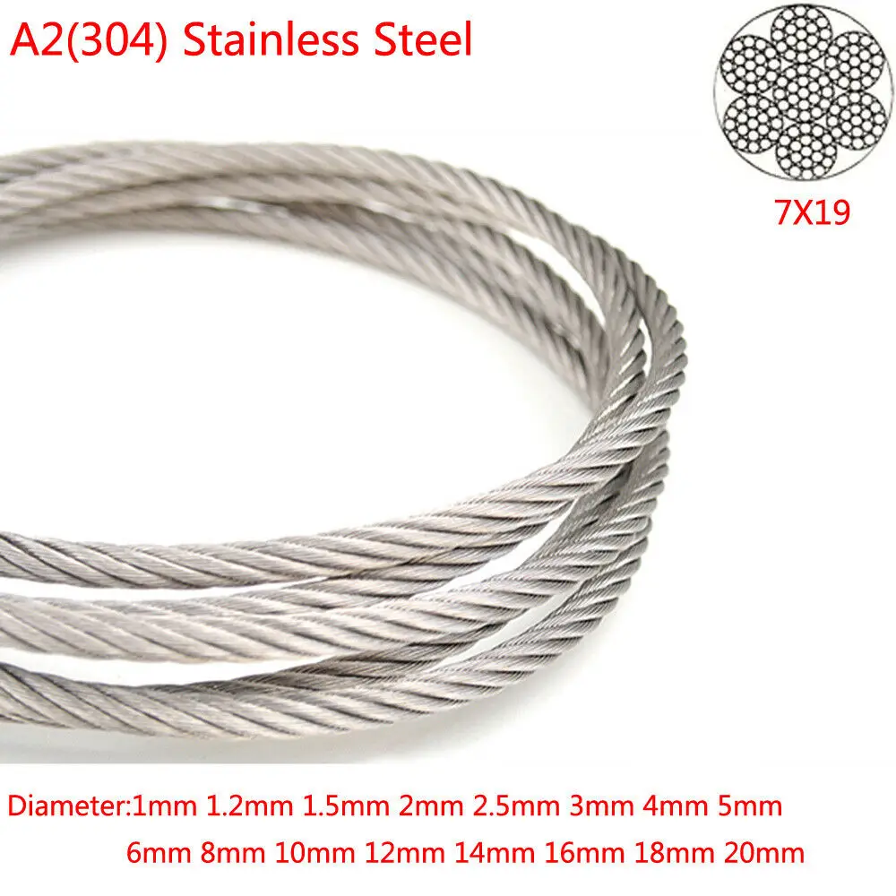 7x19-Strand-1mm-20mm-Core-Wire-Ropes-Lifting-Metal-Cable-A2-304 ...