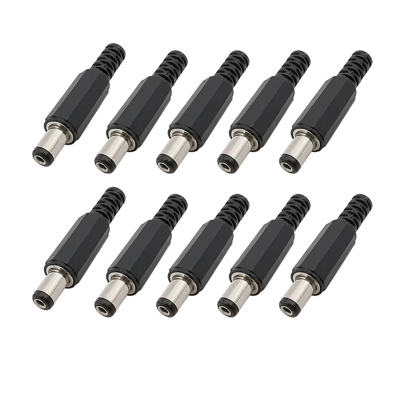 10Pcs-lot-DC-Power-Male-Plug-5-5mm-x-2-1mm-Connector-Soldering-Type-DIY ...