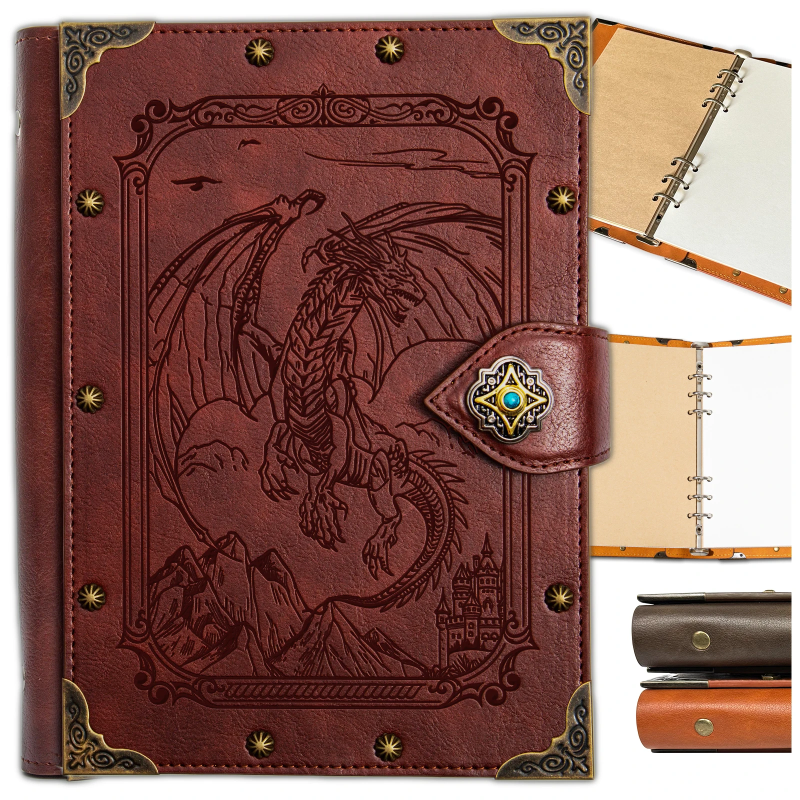 DND-Dungeons-and-Dragons-Journal-Couro-3D-gravado-Dragon-Journal-com ...