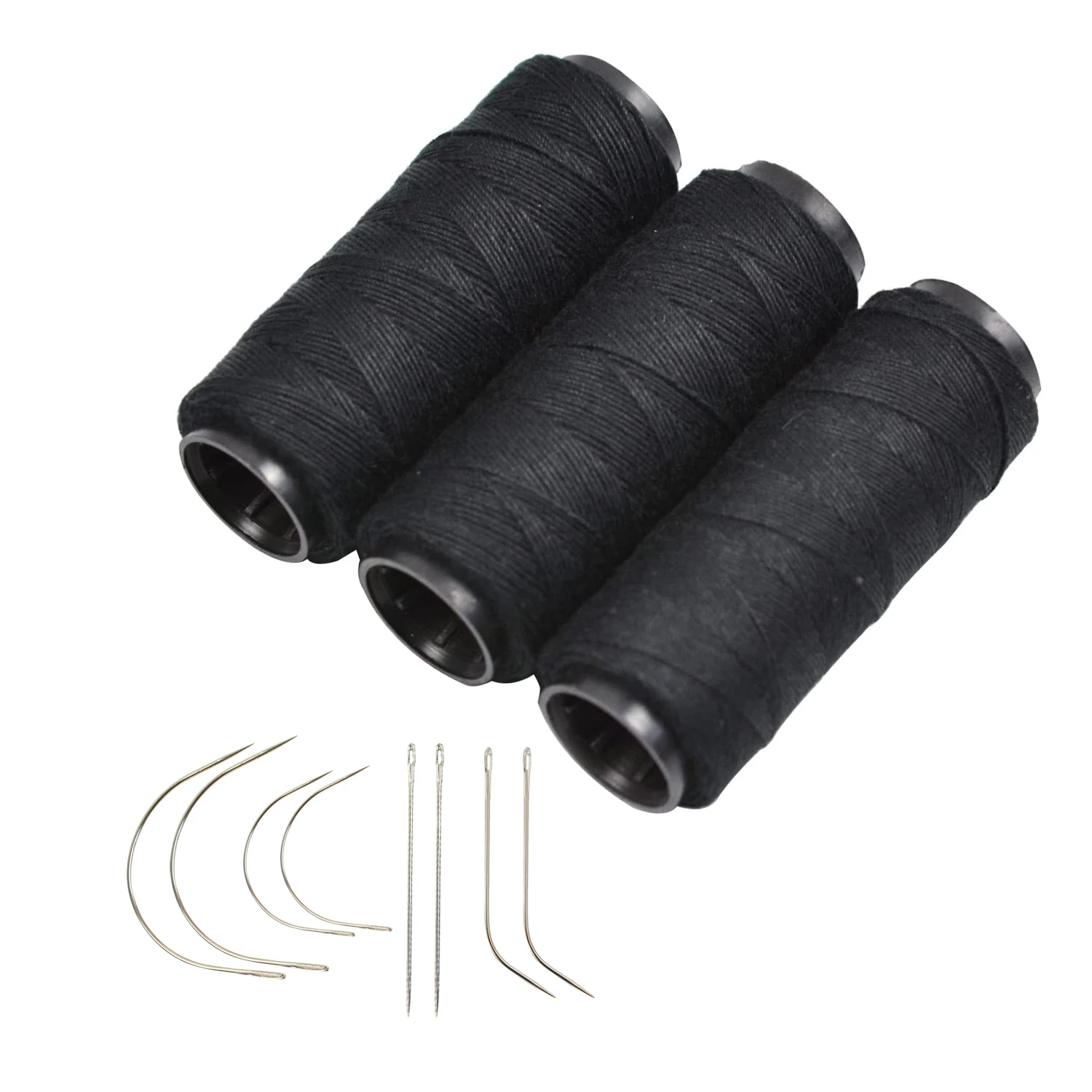 3-Rolls-Hair-Weaving-Threads-with-8-Pieces-Sewing-Needle-Weaving ...