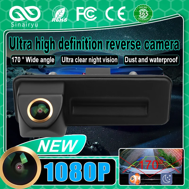 170° CCD AHD 1080P Car Rear View Trunk Handle Camera For VW Skoda ...