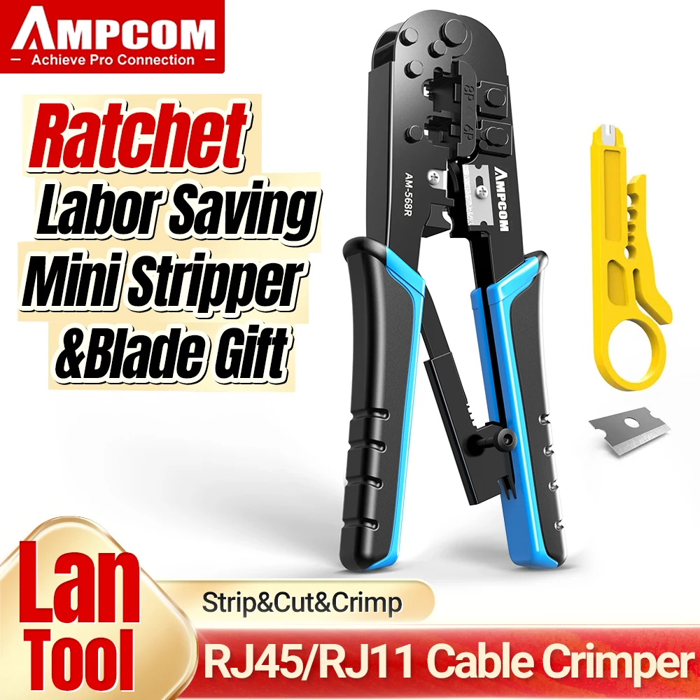 AMPCOM-rj45-crimper-RJ11-RJ45-Crimping-Tool-Ethernet-Network-LAN-Cable ...