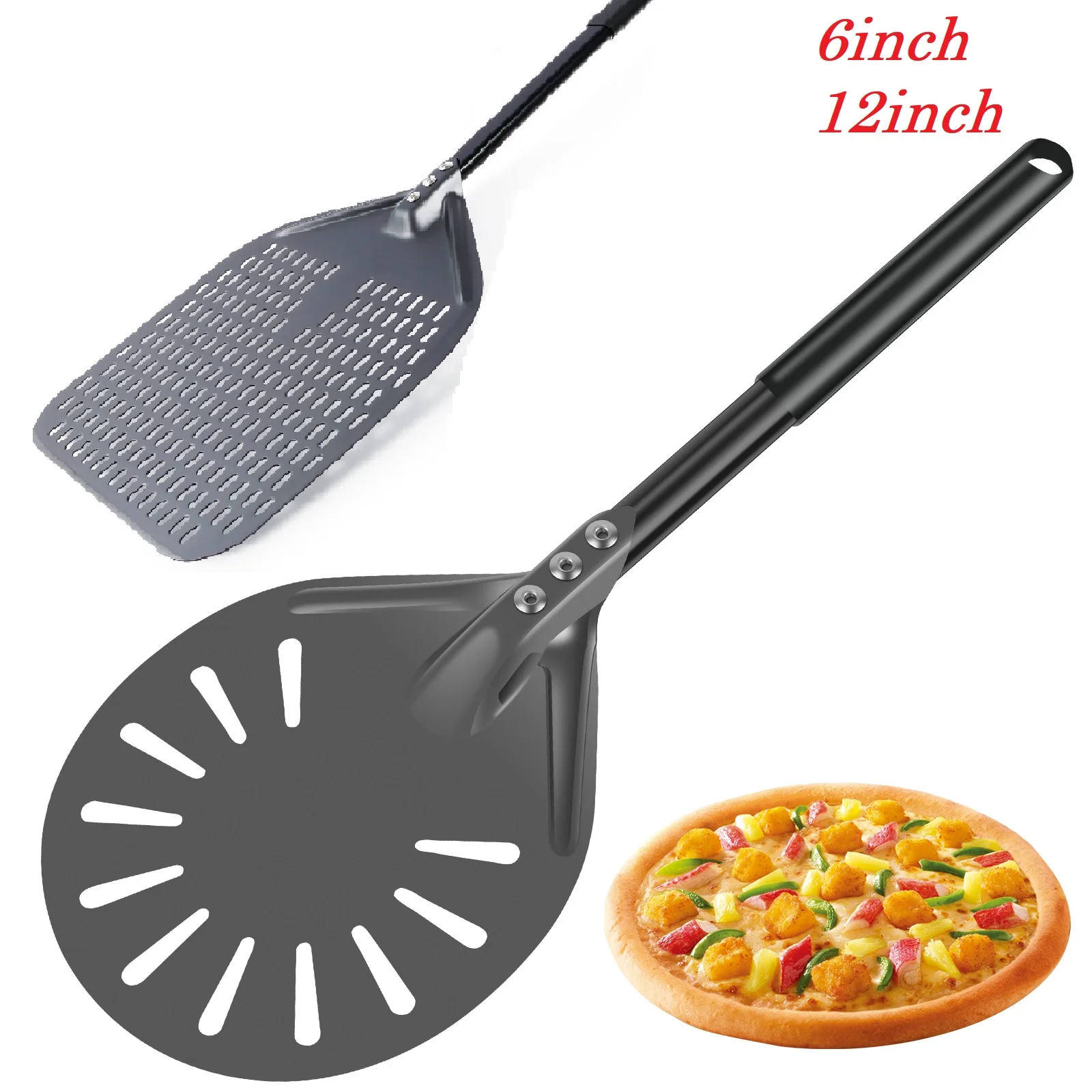 12/6in Pizza Spatula Pizza Turn Tool Aluminum Pizza Peel Spinner ...