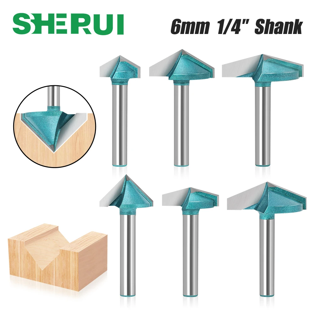 1pc-3D-V-Type-Slotting-Cutter-6mm-Shank-Router-Bit-90-120-135-150 ...