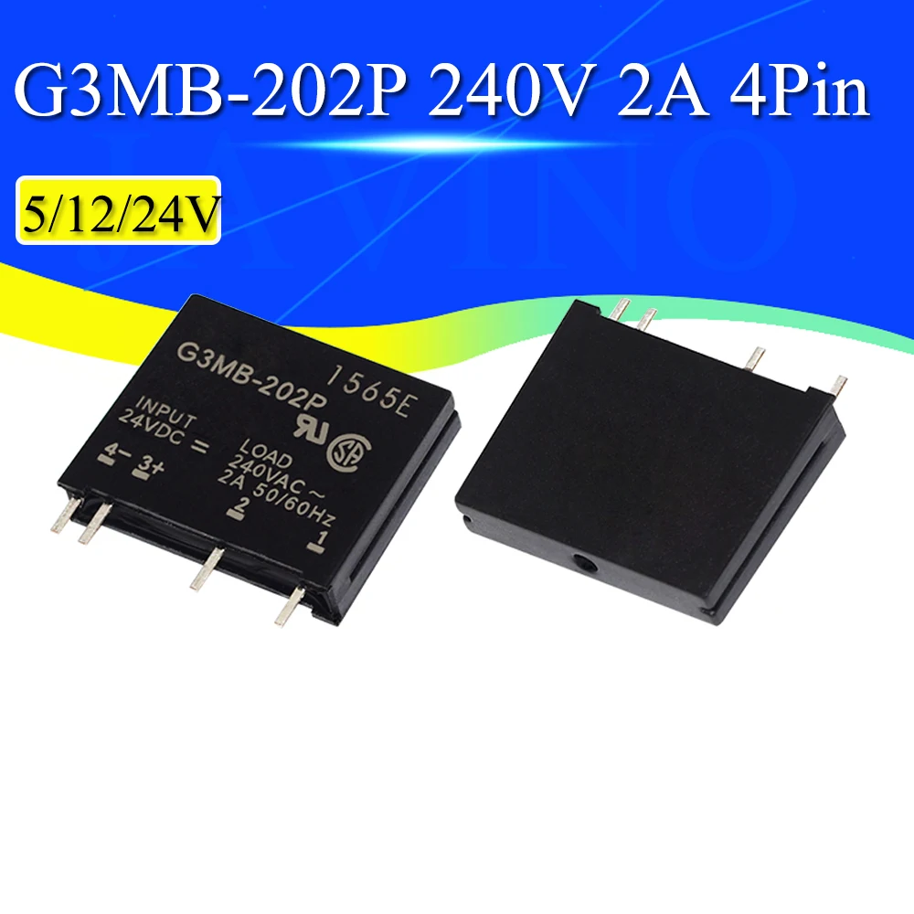 DC-AC 솔리드 스테이트 릴레이 모듈 G3MB-202P G3MB 202P PCB SIP SSR AC 240V 2A 스너버 회로 ...