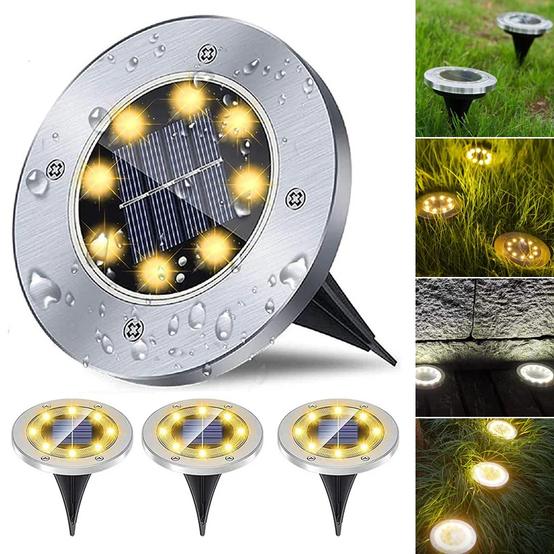4-8-12-Solar-Lights-Ground-Light-Led-Outdoor-Lighting-Waterproof-Floor ...
