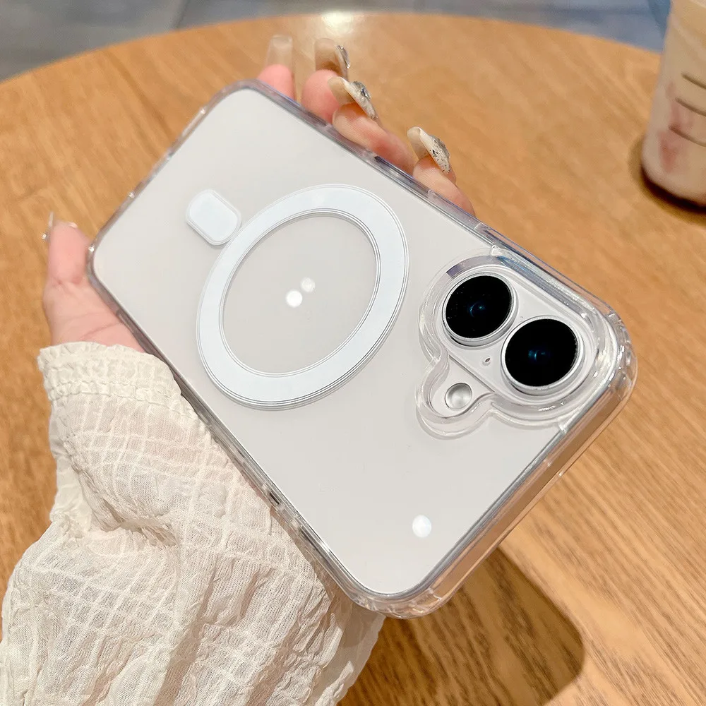 Premium Magnetic Wireless Charging Clear Acrylic Case with Shockproof ...