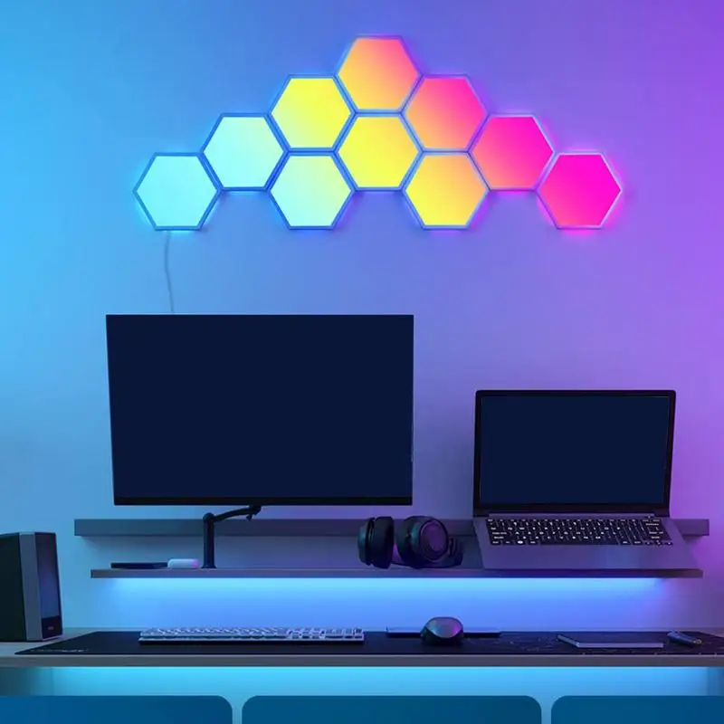 RGB-Intelligent-Hexagonal-Wall-Lamp-Smart-Table-Lamp-Color-Changing ...