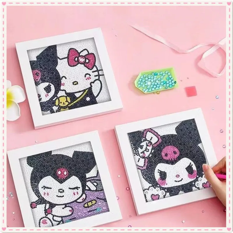 15cm Sanrio Hello Kitty Kuromi Diamond Painting Kit Cartoon 5d Diy ...