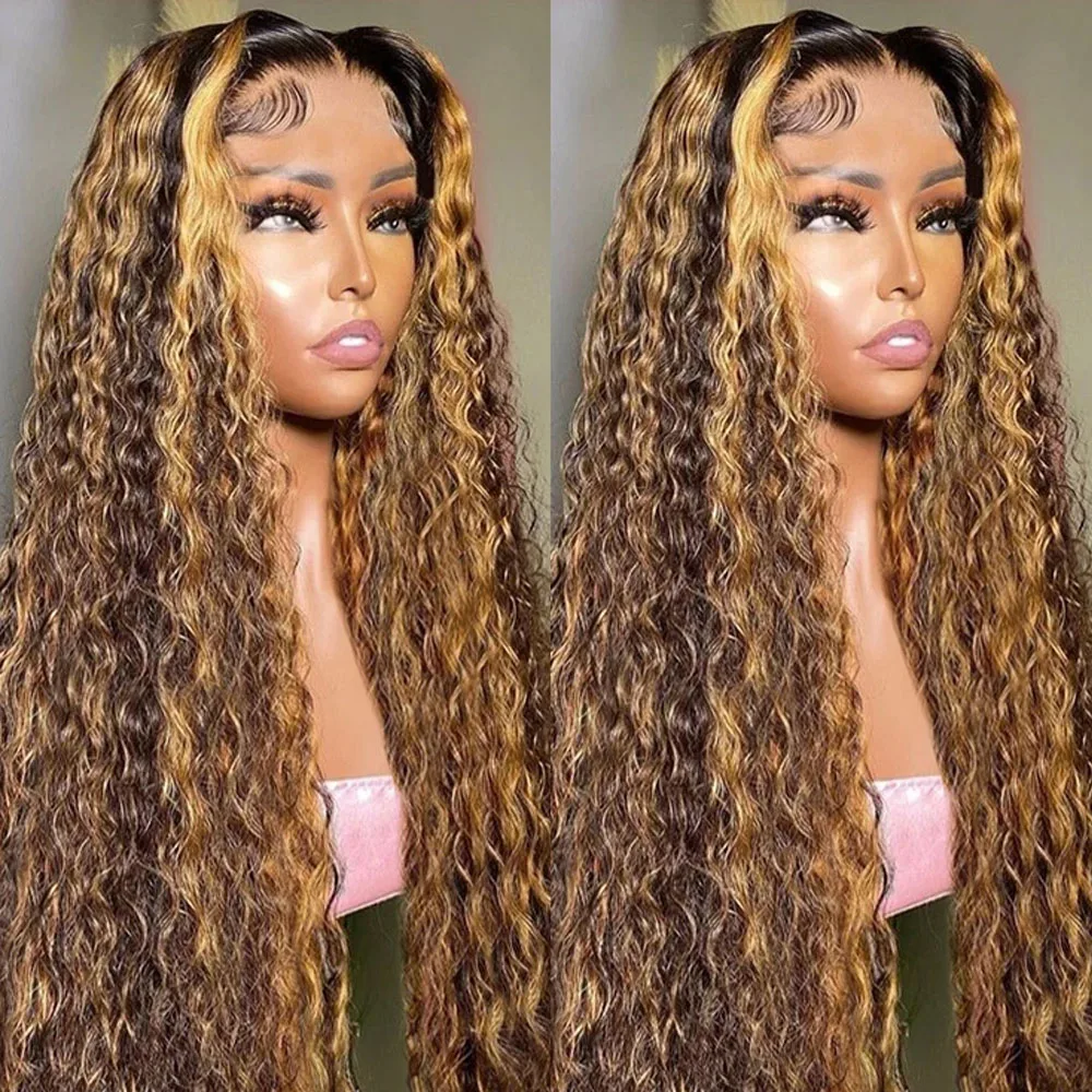 30-inch-Highlight-Ombre-Curly-13x4-Glueless-Wigs-Human-Hair-Ready-To ...