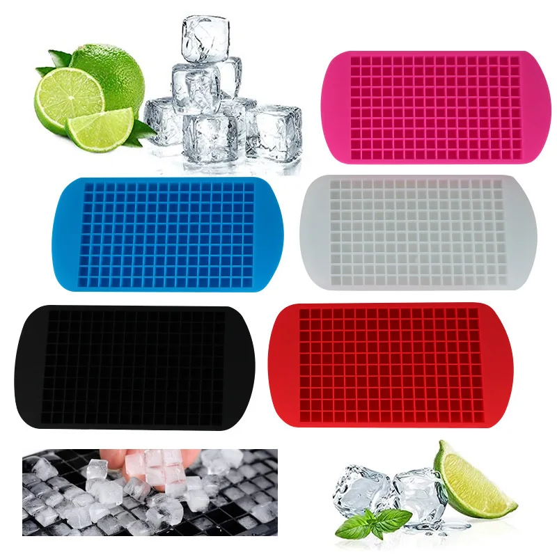 Silicone-Ice-Cube-Maker-Mold-Mini-160-Grid-Ice-Tray-Foldable-Ice-Cube ...